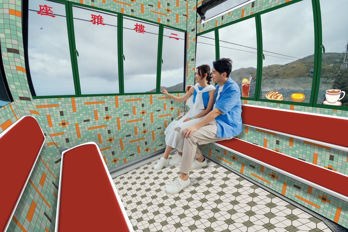 Ngong Ping 360 café & tea shop cable cars for Christmas 2024